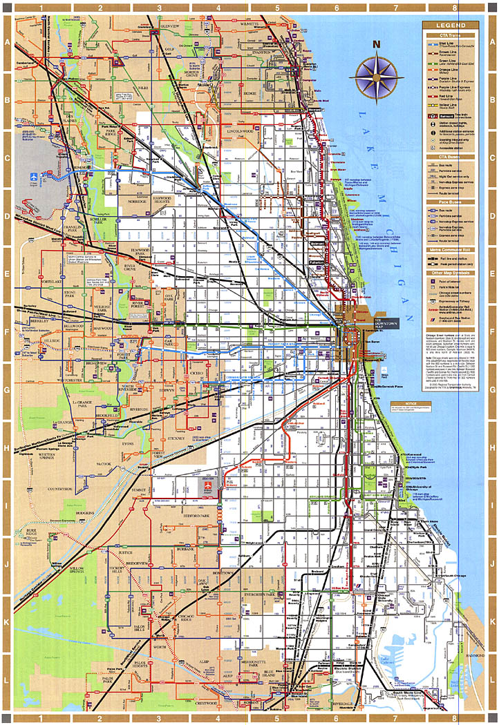 Chicago ''L''.org: System Maps - Route Maps